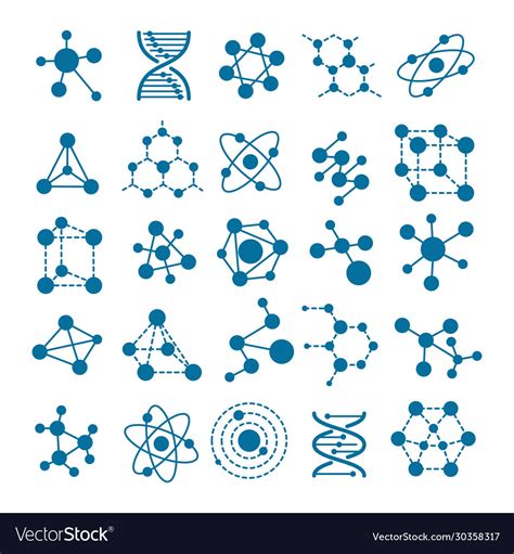 Hormone Or Molecule Icons Royalty Free Vector Image