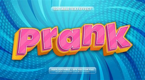 Premium Vector Vector 3d Prank Text Effect Editable Text Effect