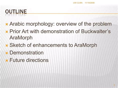 arabic morphology and pos tagging ppt