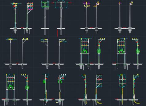 Electric Pole Cad Blocks Electricity Electrical Symbols