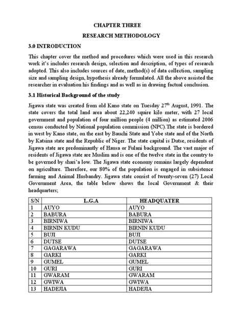 Chapter Three Research Methodology Pdf Data