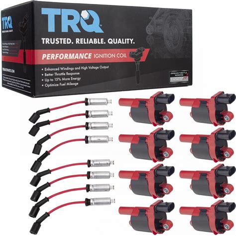 Amazon.com: TRQ Ignition Kit Ignition Coil Spark Plugs Wire Set Compatible with 15-21 Cadillac ...