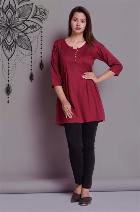 Shop Now Maroon Plus Size Tunics Top Adiricha