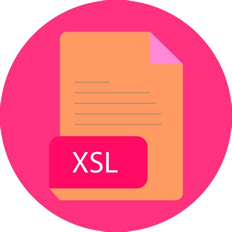 Xsl File Extension Icon Black Color Crisp Corners Circular Shape PNG