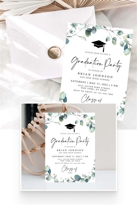 Blank Graduation Invitation Templates Class Of 2022
