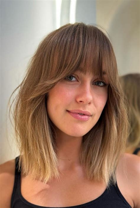 32 Best Medium Length Haircuts For Thin Hair Textured Lob With Wispy
