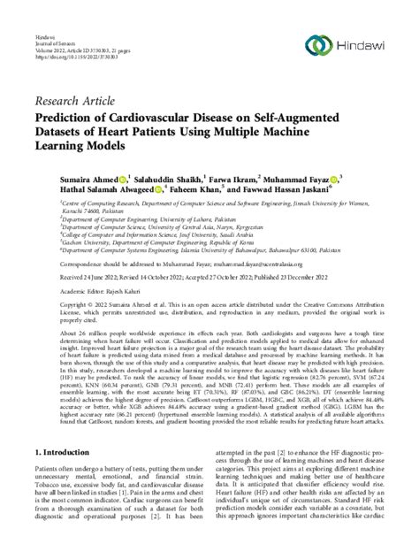 Pdf Prediction Of Cardiovascular Disease On Self Augmented Datasets Of Heart Patients Using