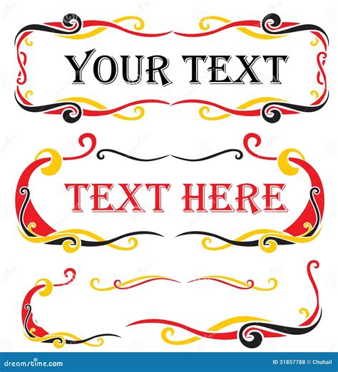 Abstract Curve Headers Or Banners Set Stock Vector Illustration Of