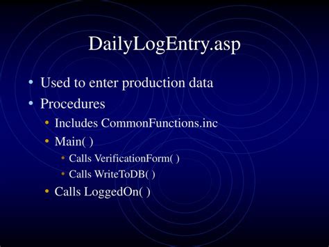 PPT ASP Production Data Entry And Management PowerPoint Presentation ID