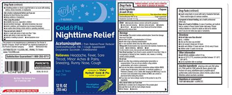 Dailymed 24 7 Life By 7 Eleven Nighttime Cold And Flu Acetaminophen