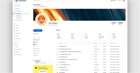 File Manager Dashboard Ui Kit Websites Ft Business And Dashboard Envato