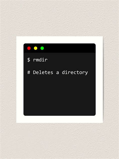 linux command rmdir what does rmdir do in terminal art print by