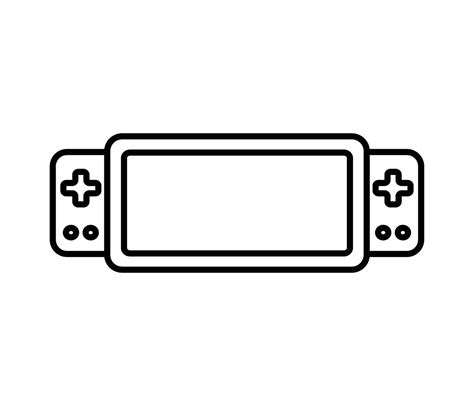 Portable Handheld Retro Gaming Console Outline Icon Object Isolated On White Background