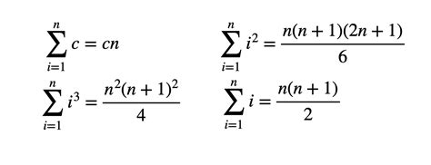 I Cant Derive These Summation Formulas — So Ill Just Model Them In