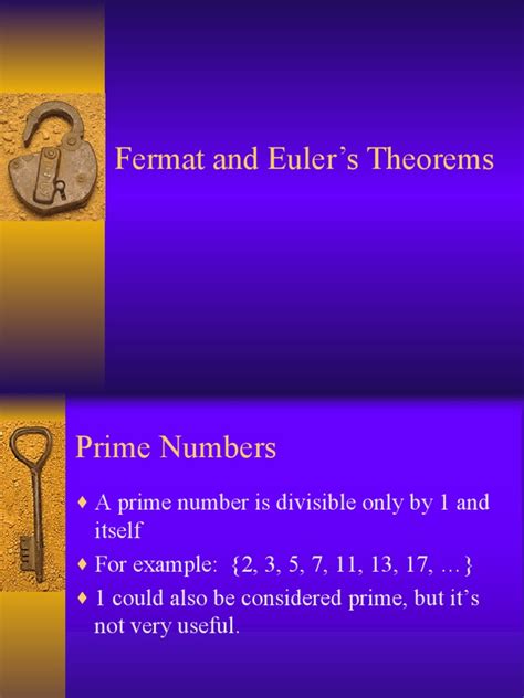 fermat and euler s theorems pdf prime number mathematical objects
