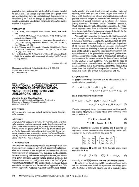 Pdf Variational Formulation Of Electromagnetic Boundaryvalue Problems