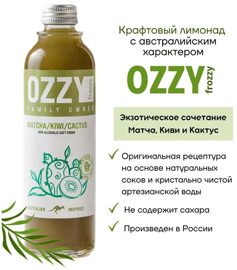 Лимонад крафтовый натуральный OZZY frozzy Матча, Киви и Кактус 330 мл ...