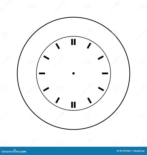 Clock Face Blank Isolated On White Background Stock Vector