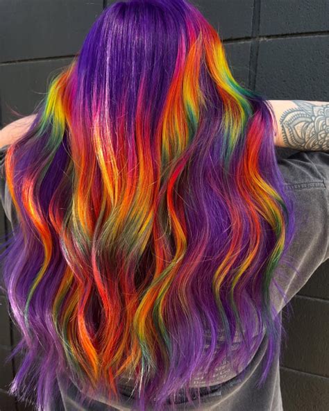 25 Rainbow Hair Colour Ideas To Brighten Your Look Purple Hair With