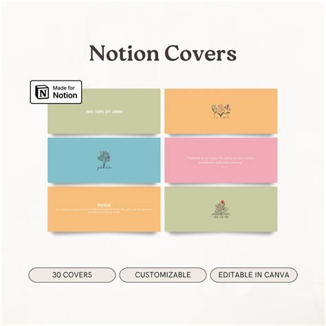 Notion Cover Bundle To Customize Your Notion Template And Make It Aesthetic And Editable In