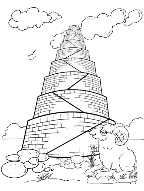 Tower Of Babel Coloring Page Sunday School Coloring Pages Biblebible