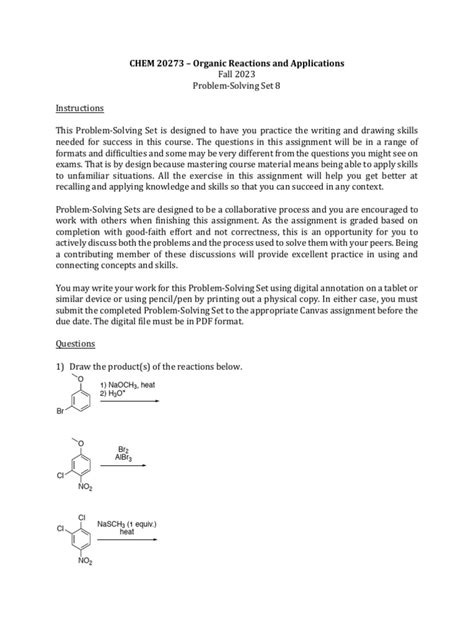 Chem 20273 F23 Problem Solving Set 8 Pdf Ketone Aldehyde