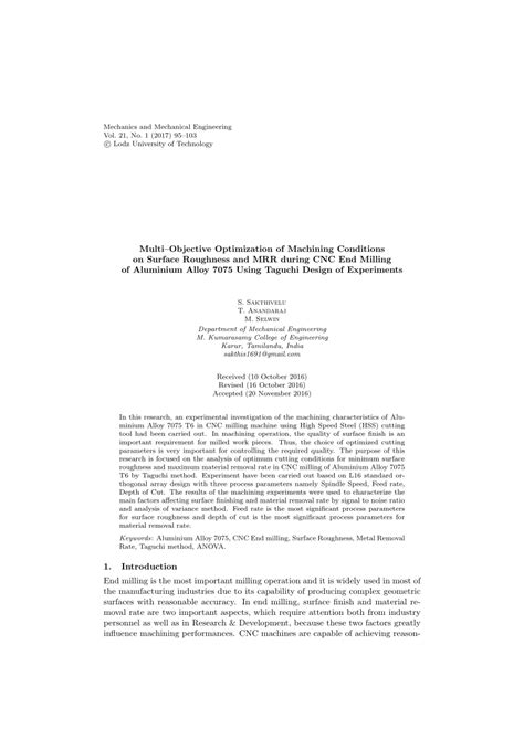 pdf multi objective optimization of machining conditions on surface