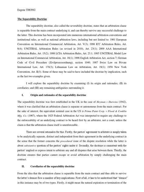 Separability Doctrine Download Free Pdf Arbitration Business Law
