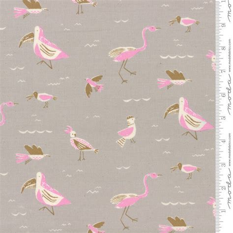 Yucatan Seabirds Limestone Grey Annie Brady 16711 22 Moda Quilting