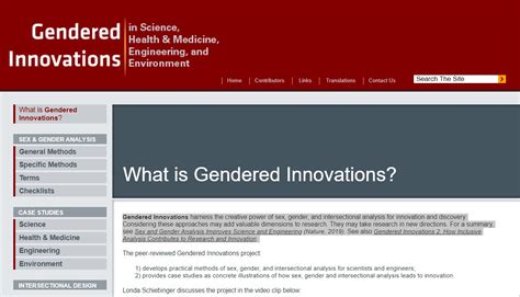 Gender Innovations In Science Health And Medicine Engineering And