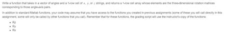 Solved Write A Function That Takes In A Vector Of Angles And Chegg