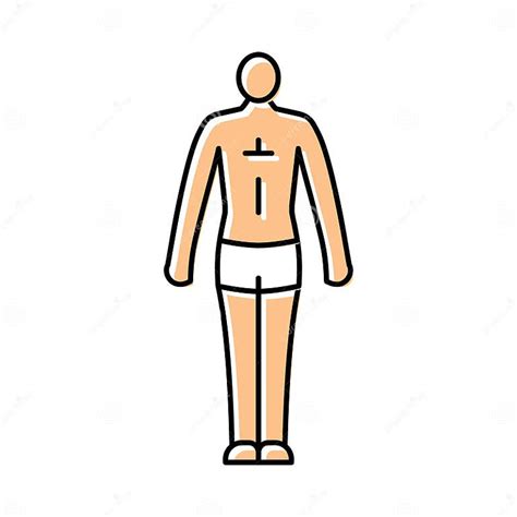 Ectomorph Male Body Type Color Icon Vector Illustration Stock Vector