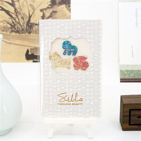 신라 토우 자개스티커 말 코끼리 토끼