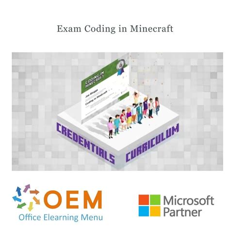 Examen Coding In Minecraft Bij Test Center Pearson Vue And Certiport