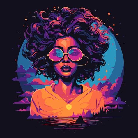 Premium Vector Cosmic Elegance Mesmerizing Black Woman In Wild