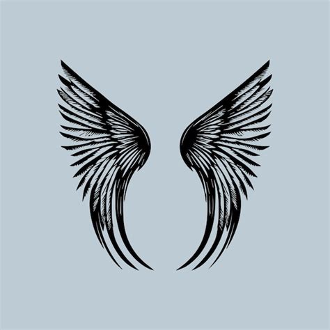 Premium Vector Silhouette Wings In Flat Design Icon On White Background Vector Illustration
