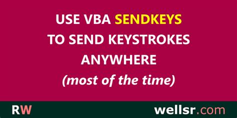 Vba Sendkeys Examples To Use Excel Vba Sendkeys Method