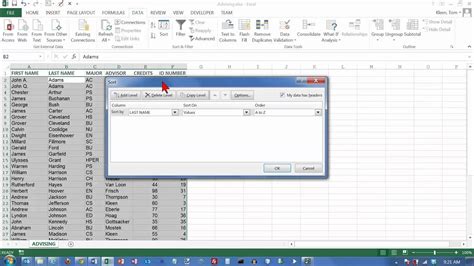 Excel 2013 Sorting 02 Sorting On Multiple Key Fields Youtube