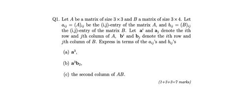solved 1 let a be a matrix of size 3×3 and b a matrix of