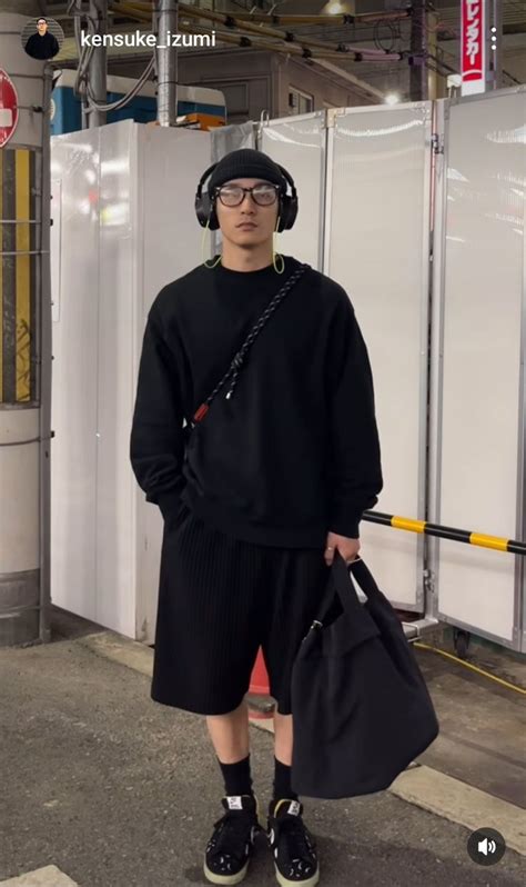 Kensuke Izumi Black Outfit Men Outfit Men Streetwear Monochrome