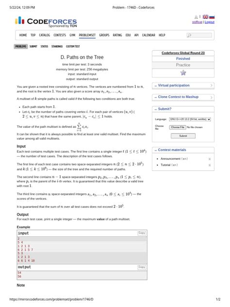 Problem 1746d Codeforces Pdf Computer Science Theoretical