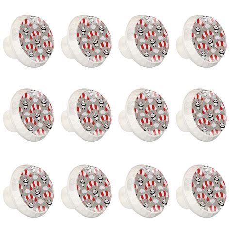 12 Pcs Panda Knobs For Kitchen Cabinet Cupboard Dresser Bookcase Drawer Pulls Handles Round Home