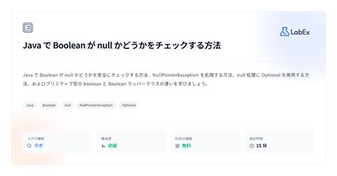 Java で Boolean が Null かどうかをチェックする方法 Labex