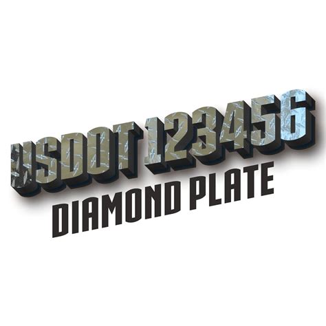 Usdot Number Decal Diamond Plate 2 Pack Us Decals