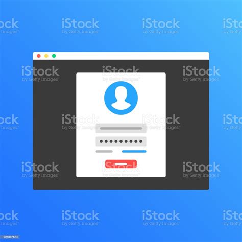 로그인 양식입니다 로그인 페이지와 함께 웹 브라우저 창입니다 회원 계정 액세스 자격 증명 등록 인증 권한 부여 개념 현대 평면 디자인 그래픽 요소입니다 벡터 일러스트 레이