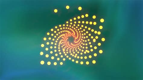 illustration of yellow data particles on the blue background stock