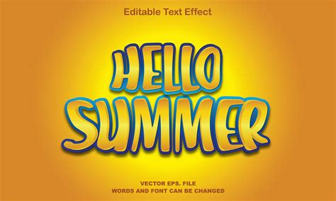 Premium Vector | Hello summer text effect, summer text effect, summer ...