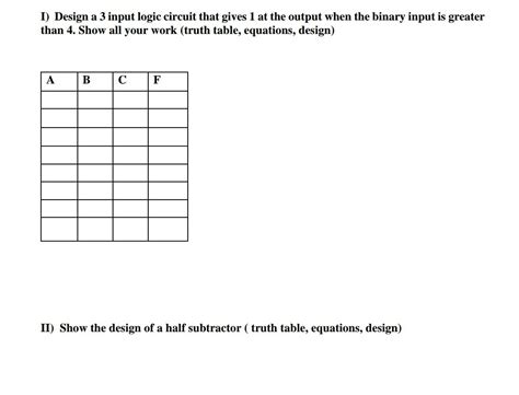 Solved I Design A 3 Input Logic Circuit That Gives 1 At The