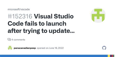 Visual Studio Code Fails To Launch After Trying To Update Software Using In Built Updater In VS