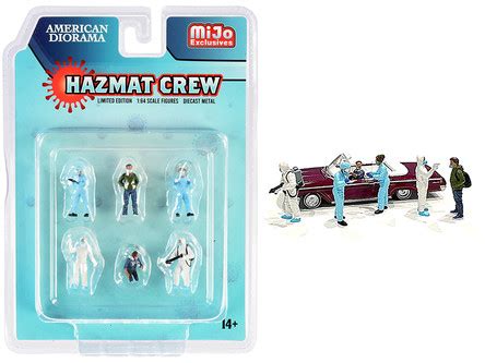 Hazmat Crew 6 Piece Diecast Figurine Set For 164 Scale Models By